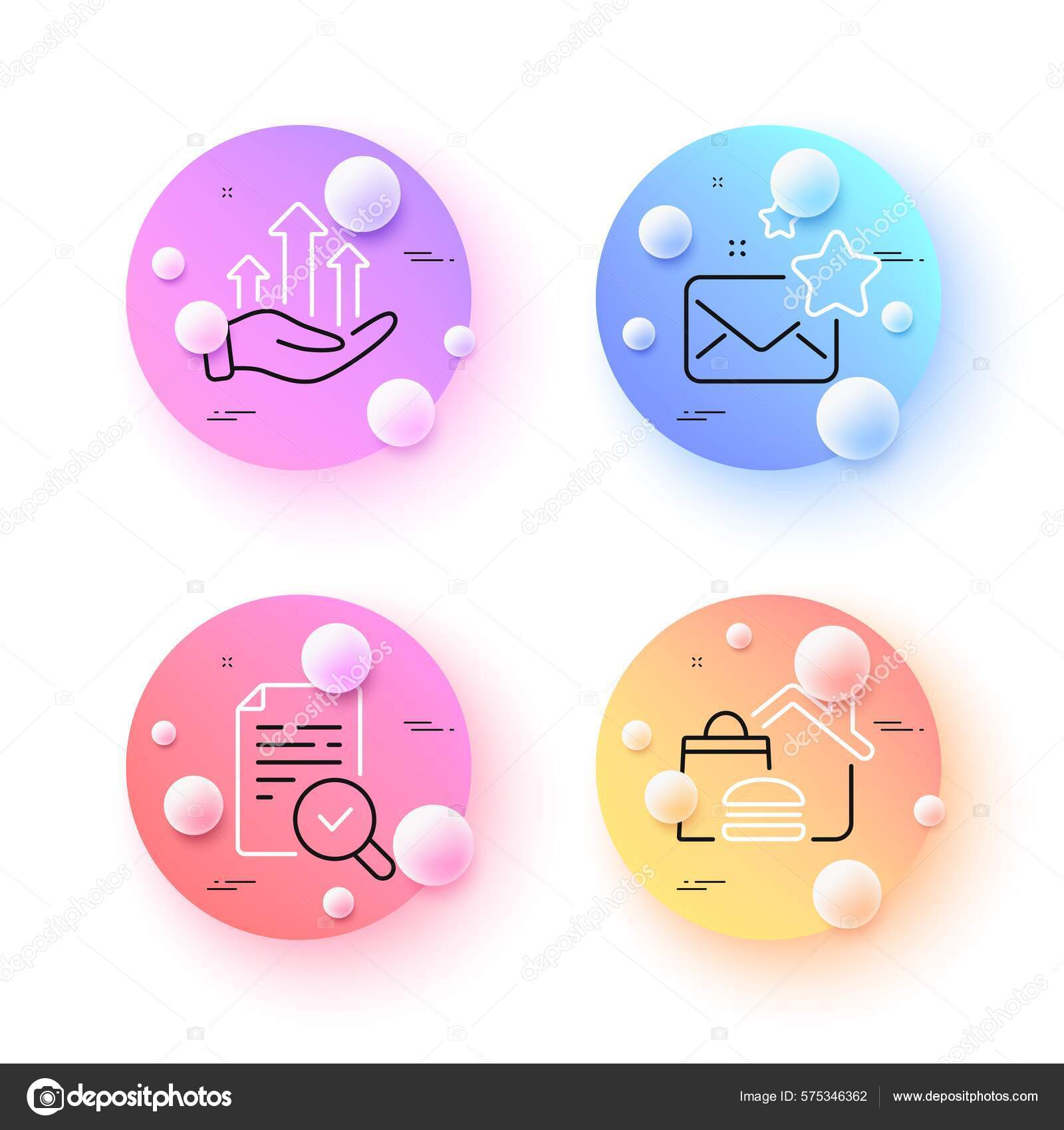 Inspect Growth Chart Favorite Mail Minimal Line Icons Spheres Balls Stock Vector by ©Blankstock ...