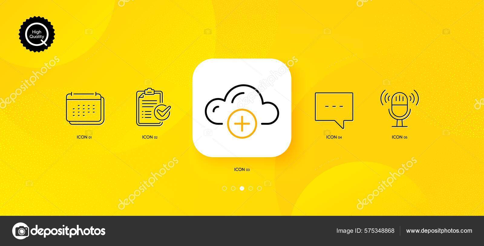Microphone Survey Checklist Cloud Computing Minimal Line Icons Yellow ...