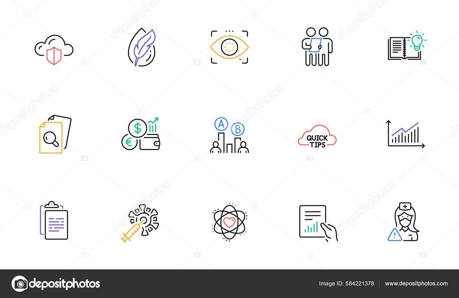 Product Knowledge Currency Rate Clipboard Line Icons Website Printing ...