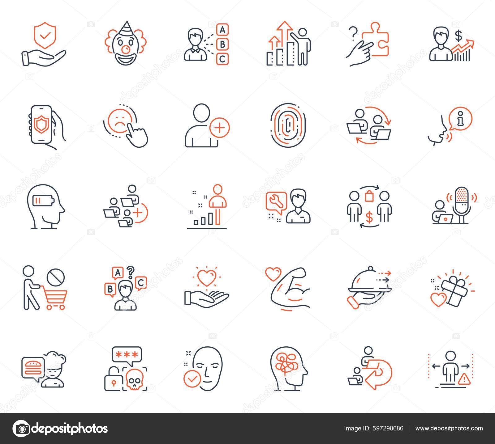 People Icons Set Included Icon Add Team Security App Stress Stock ...