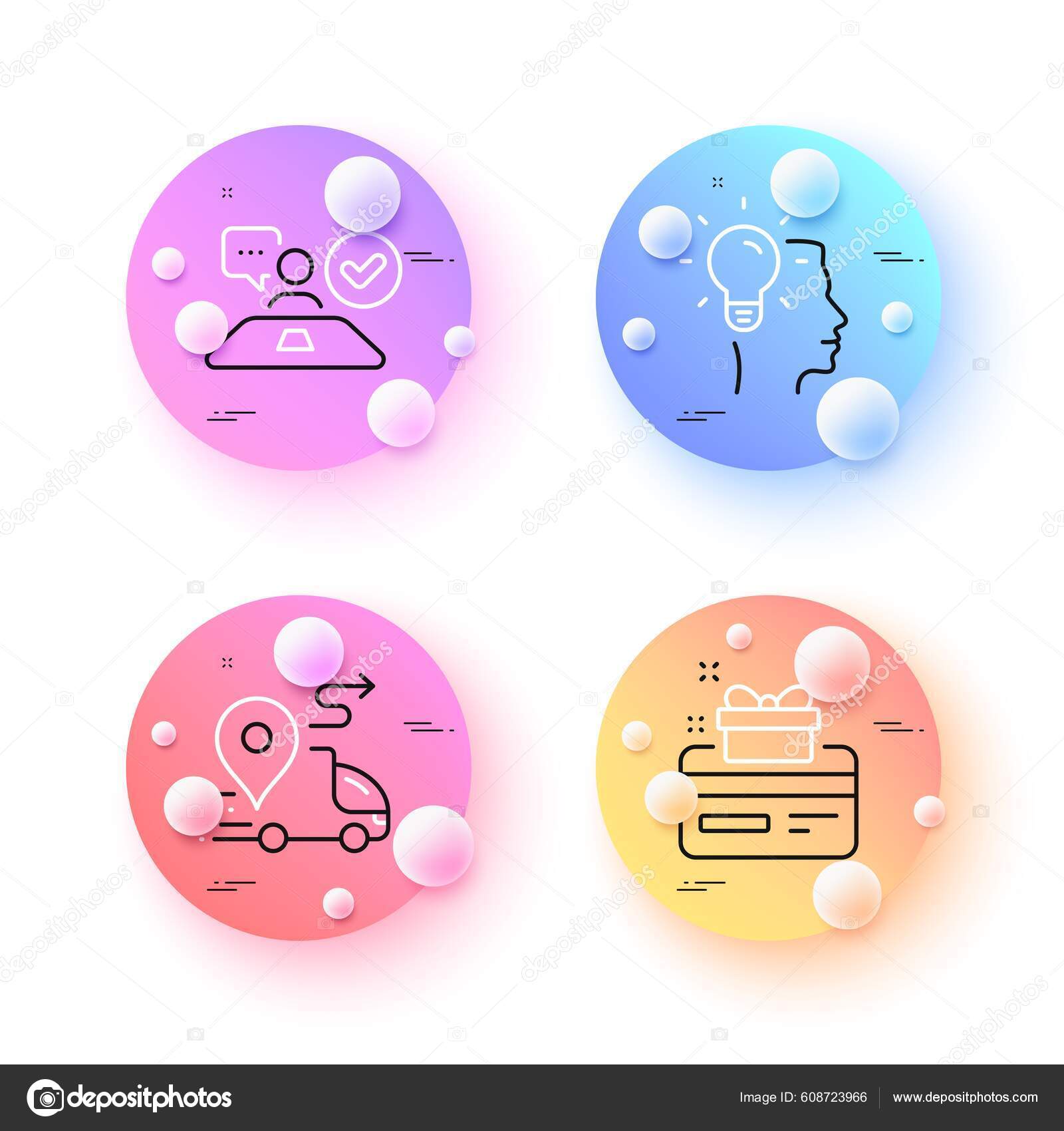 Job Interview Idea Delivery Minimal Line Icons Spheres Balls Buttons Stock Vector Image by ...