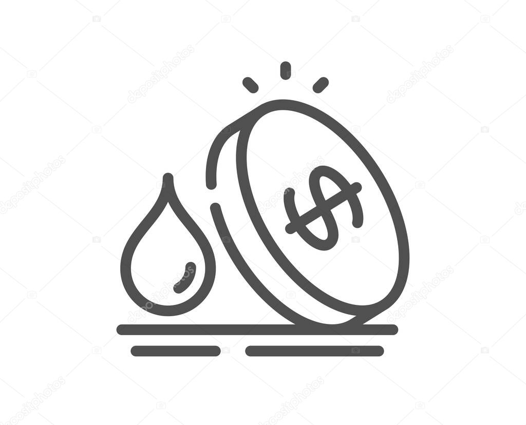 Icono de l nea de precios de combustible. Signo de precio de gasolina. S mbolo de velocidad ...