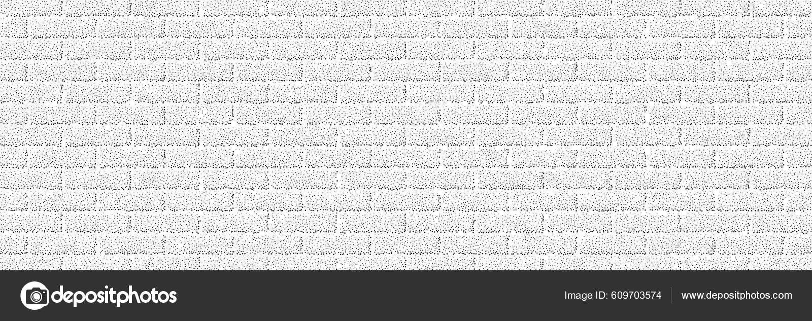 Dotwork Brick Wall Pattern Background Black Noise Stipple Dots Stone ...