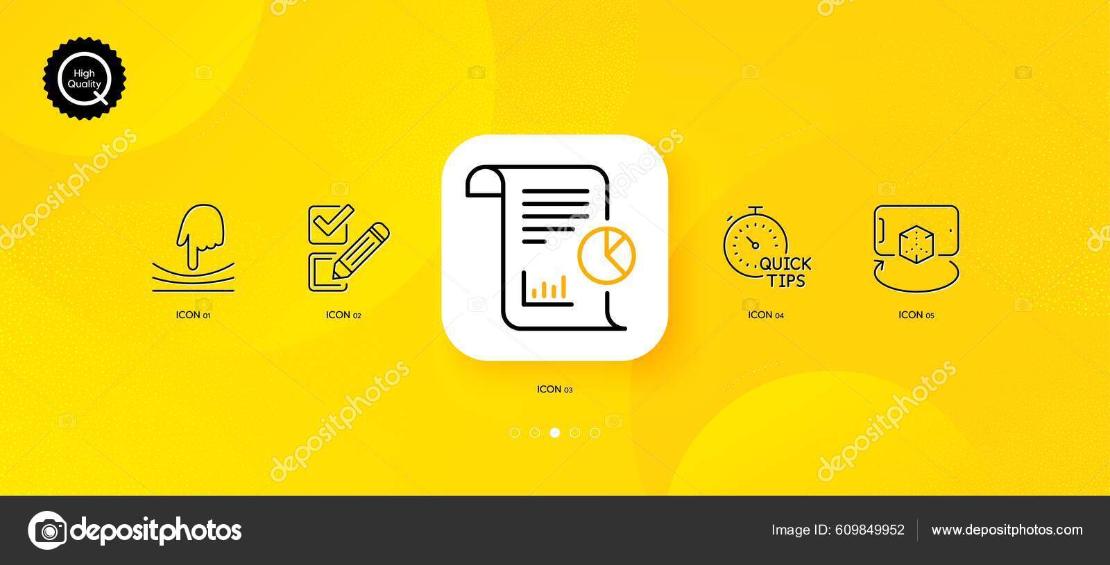 Report Elastic Checkbox Minimal Line Icons Yellow Abstract Background Augmented Stock Vector by ...