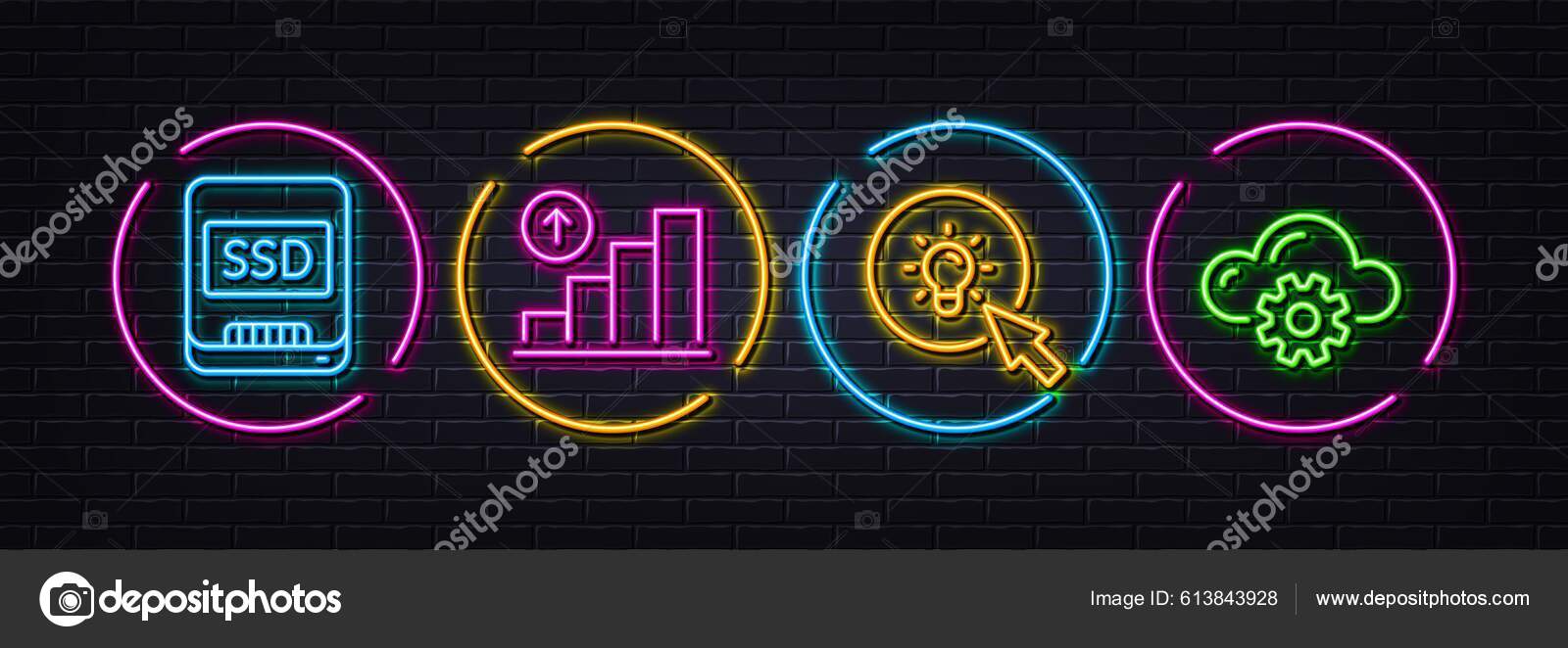 Ssd Energy Graph Chart Minimal Line Icons Neon Laser Lights Stock ...