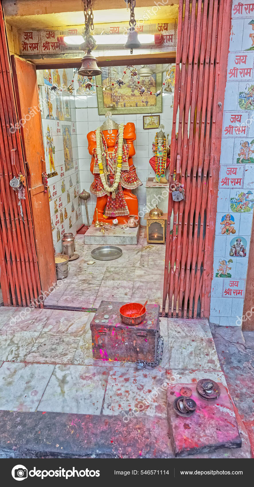 Lord Hanuman altar with icons in Jaipur India – Stock Editorial Photo ...