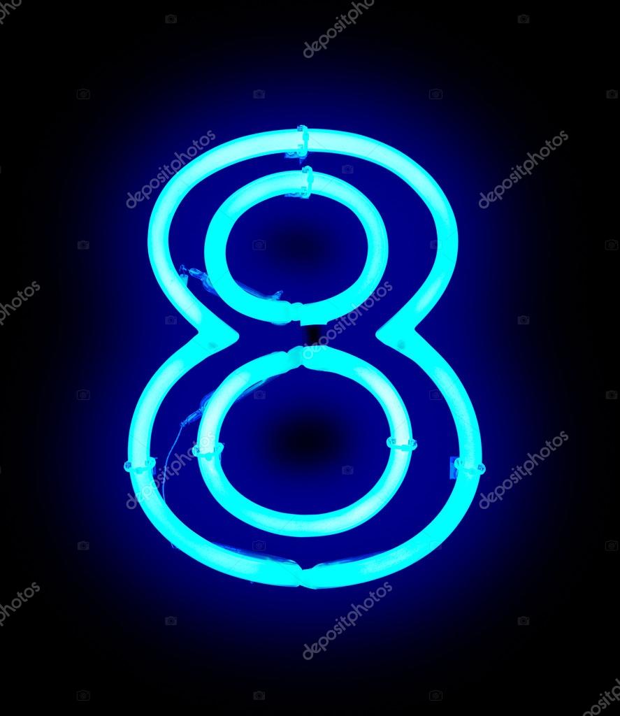 Neon light number 8 — Stock Photo © ABBPhoto #27918543