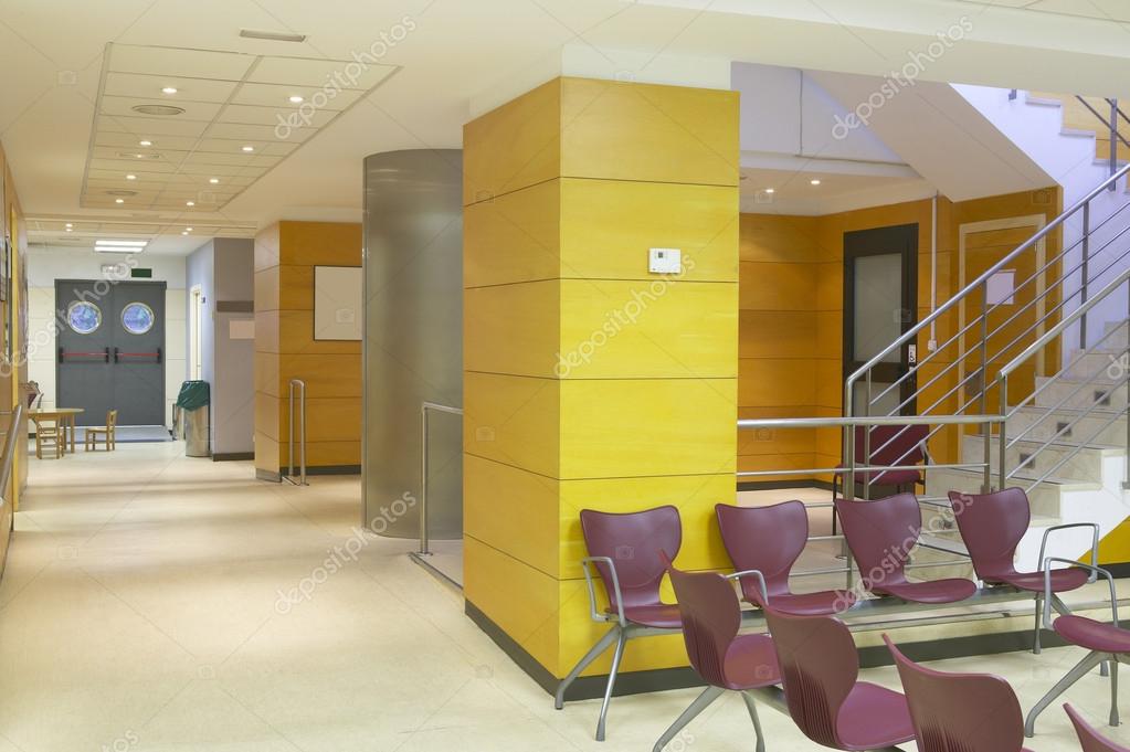 Hospital. Waiting area with seats. — Stock Photo © ABBPhoto #44196487