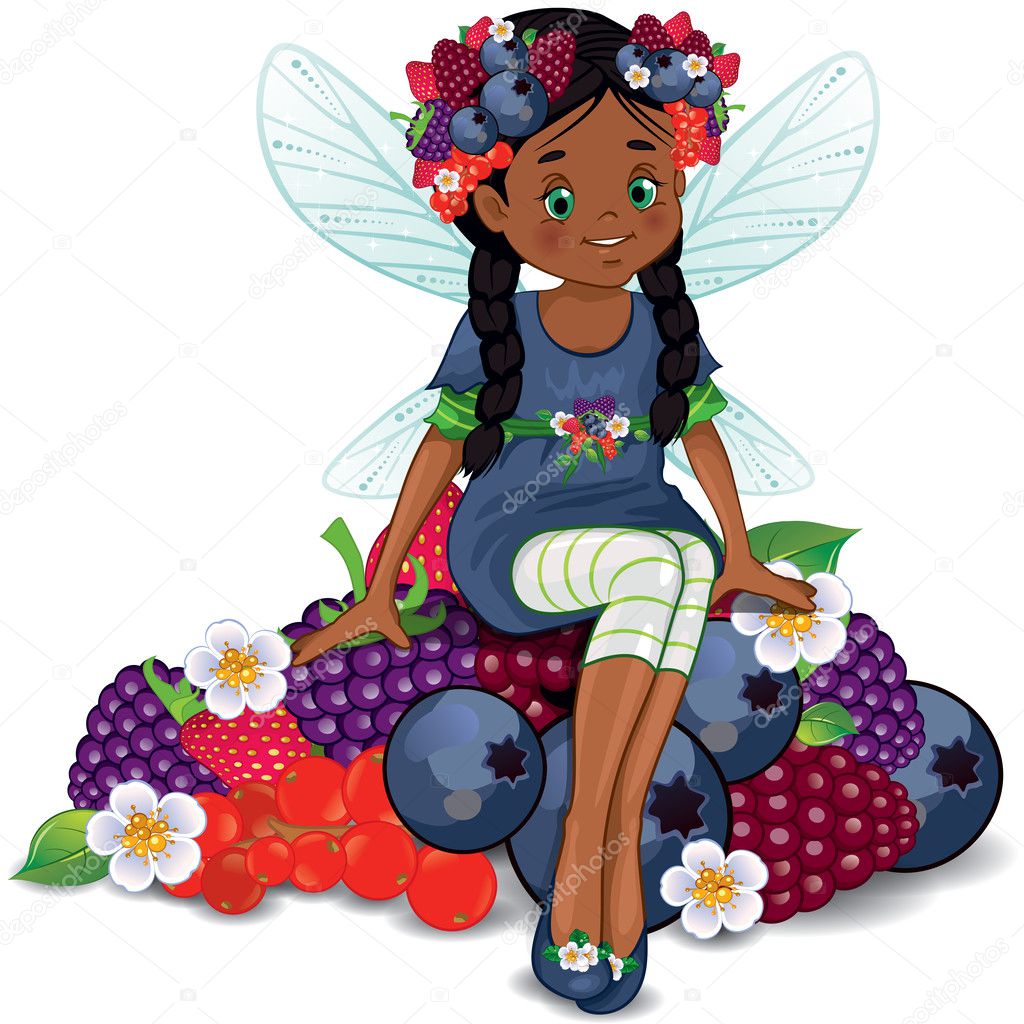Fairy berries sitting — Stock Vector © iostephy #46353531