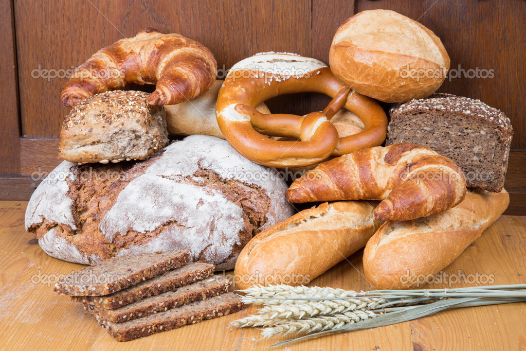 Different types of bread and bakery products Stock Photo by ©Ikonoklast ...