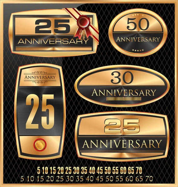 Anniversary sign collection, retro design Stock Vector by ©totallyout ...