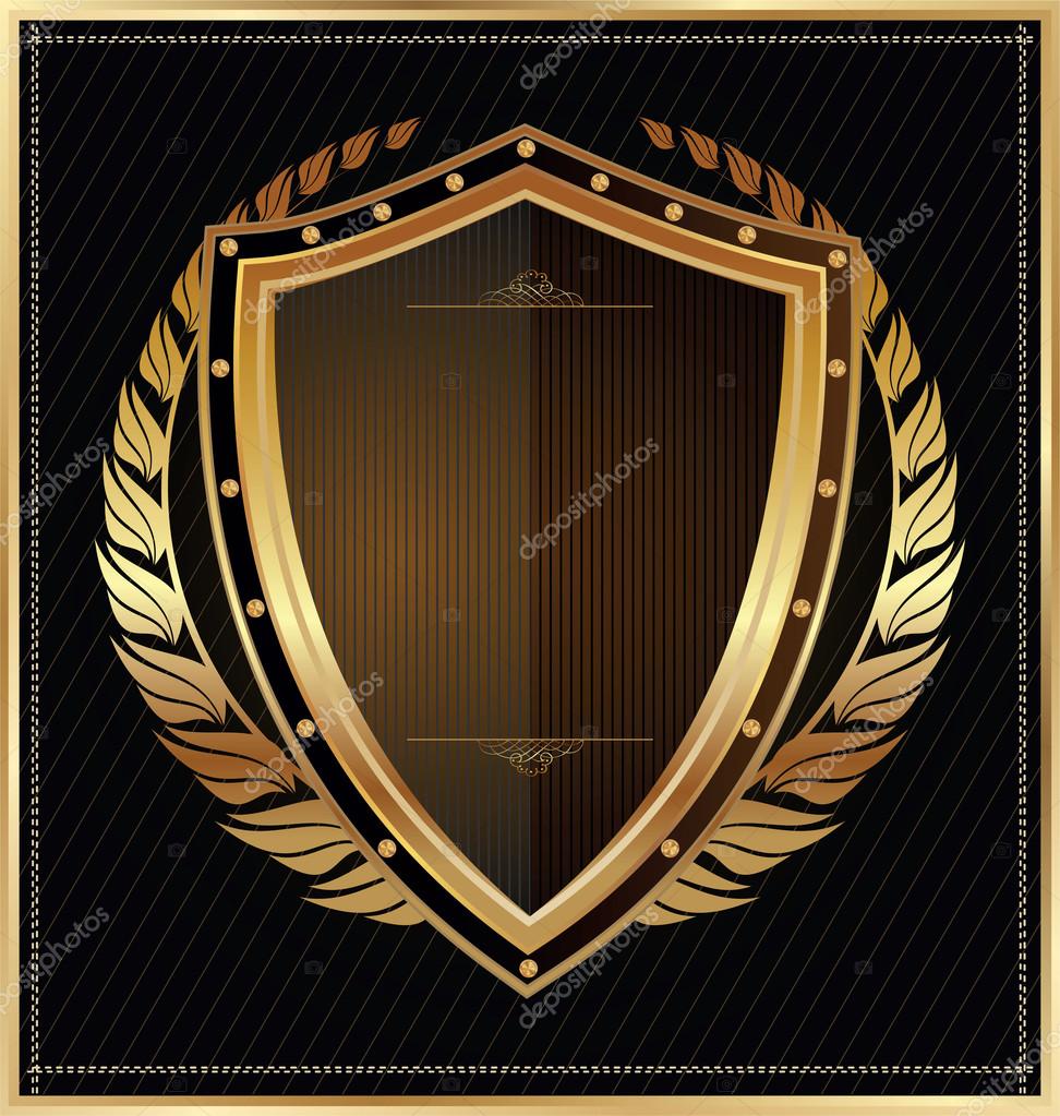 Golden shield — Stock Vector © totallyout #26852125