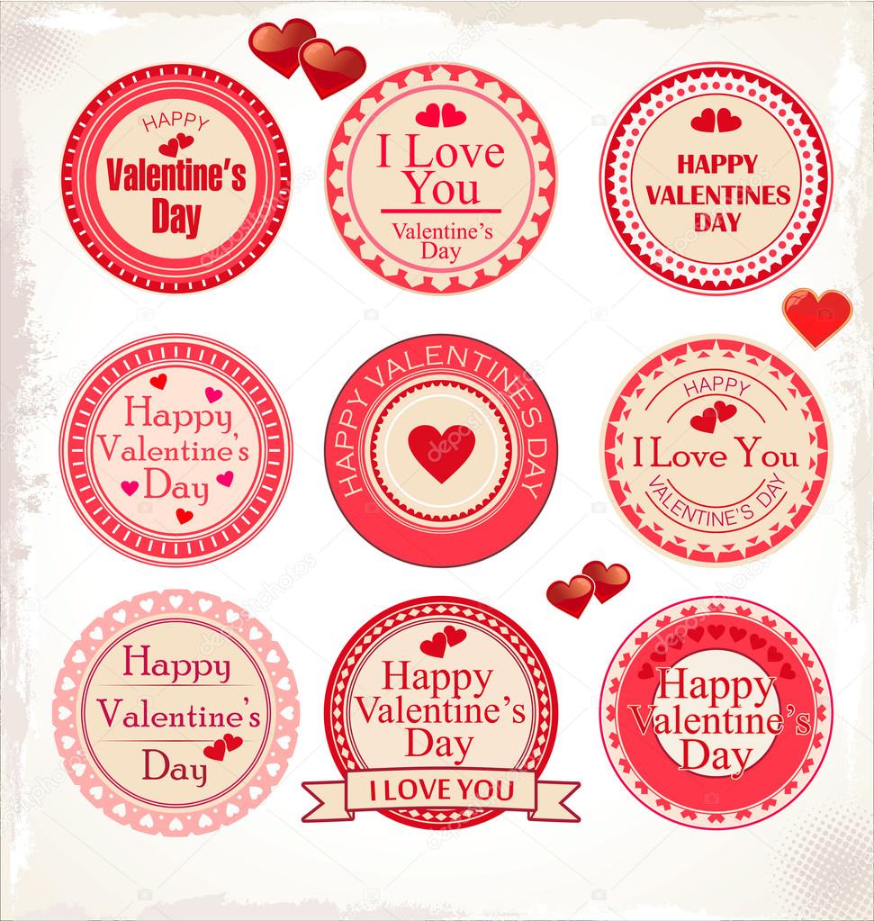 Valentines Day Labels. Vector illustration. — Stock Vector © totallyout ...