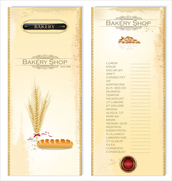 Bakery menu imágenes de stock de arte vectorial | Depositphotos