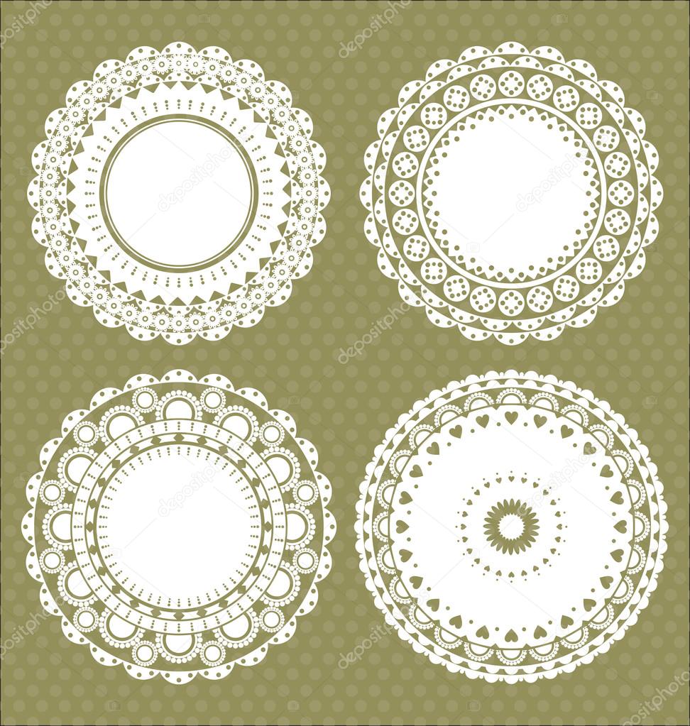 Set for round lace doily — Stock Vector © totallyout #27100011