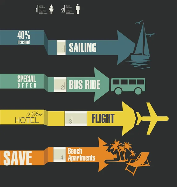 Travel infographics options banner with arrows Stock Vector Image by ...