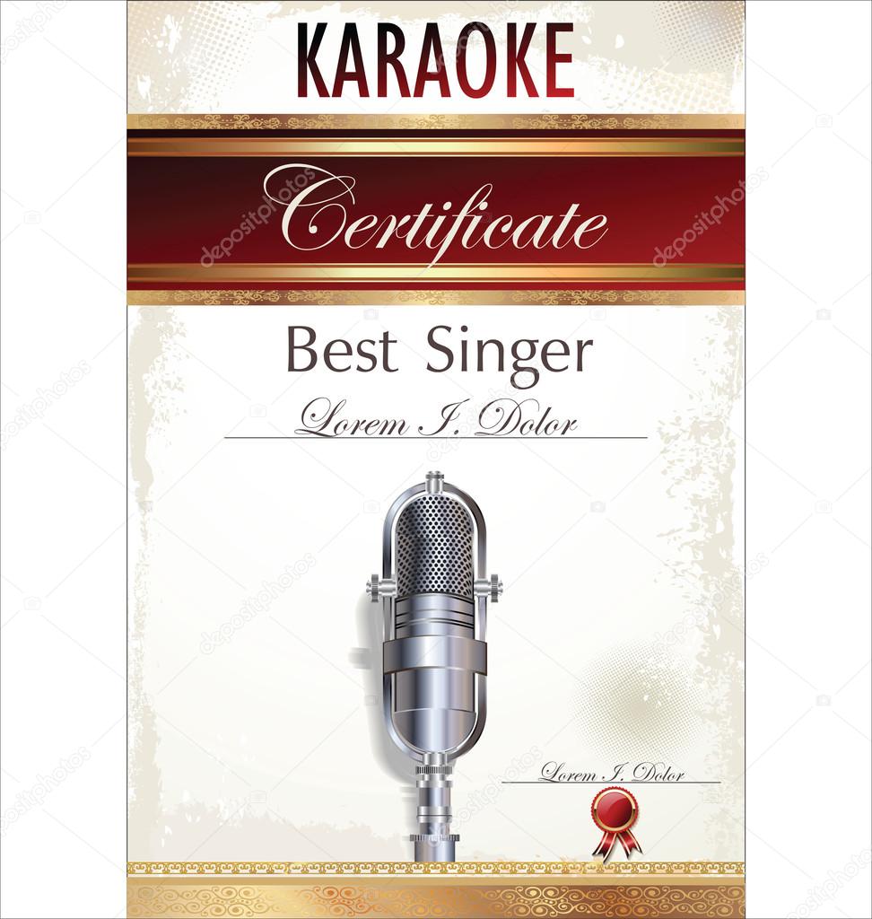 Karaoke certificate template — Stock Vector © totallyout #34165195 Karaoke certificate template — Stock Vector © totallyout #34165195