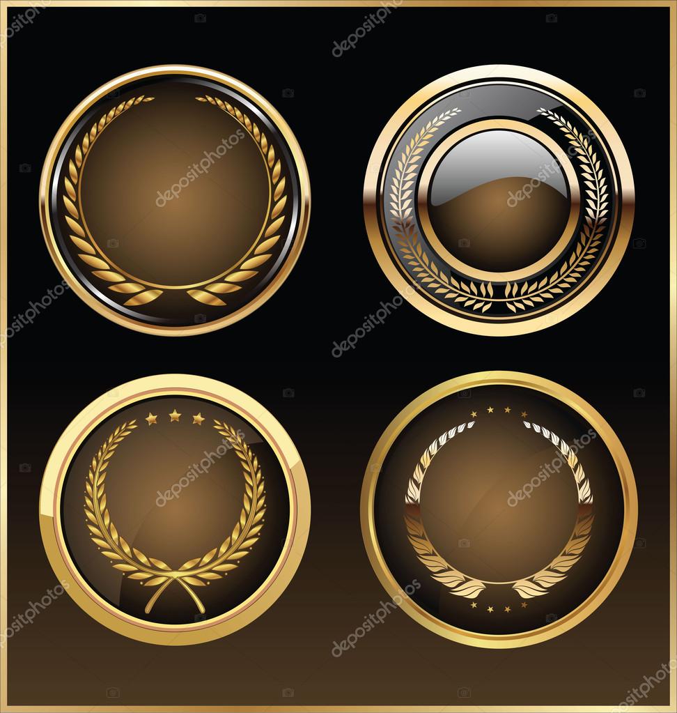 Vector round golden glossy labels Stock Vector Image by ©totallyout ...