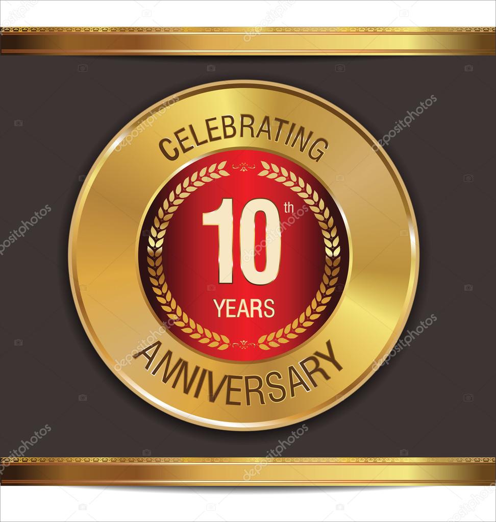 Anniversary golden label, 10 years Stock Vector Image by ©totallyout ...