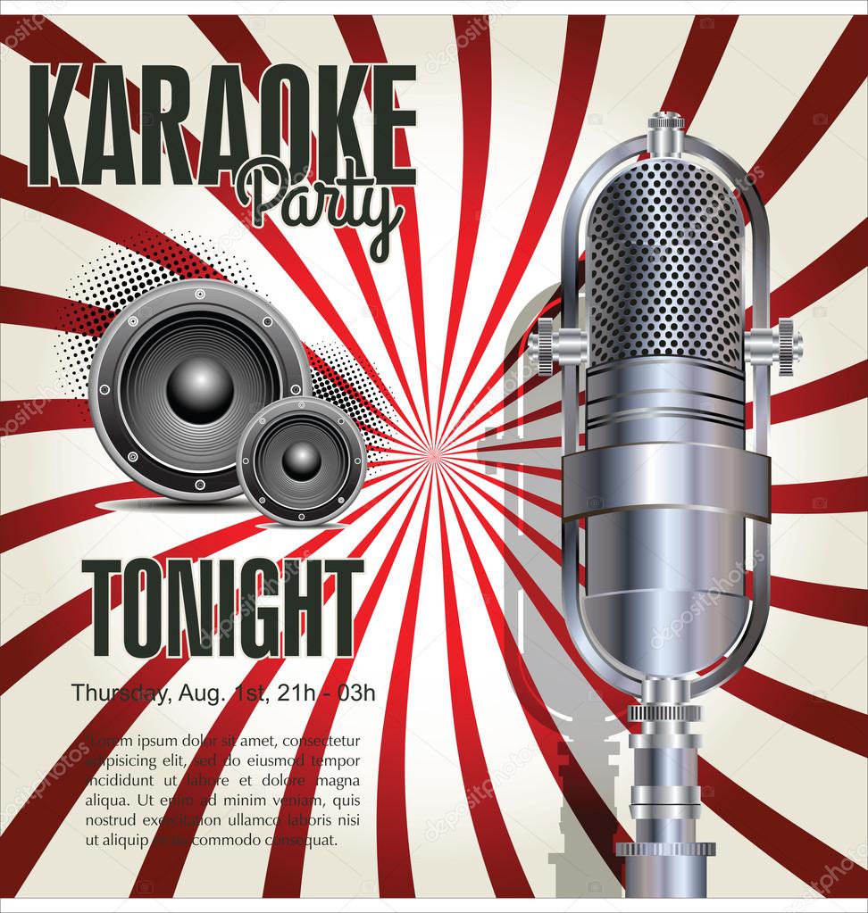 Karaoke party background Stock Illustration by ©totallyout #42068057