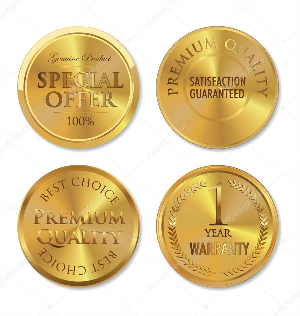 Gold metal badges Stock Vector by ©totallyout 42866439