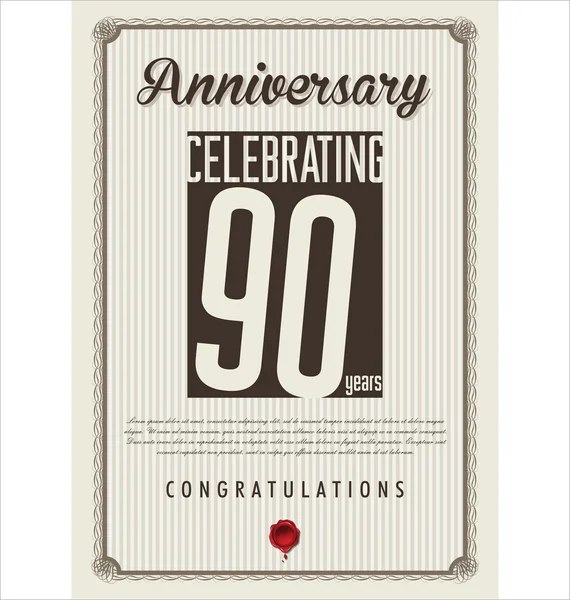 Golden Anniversary Certificate Background Vector Illustration Stock ...