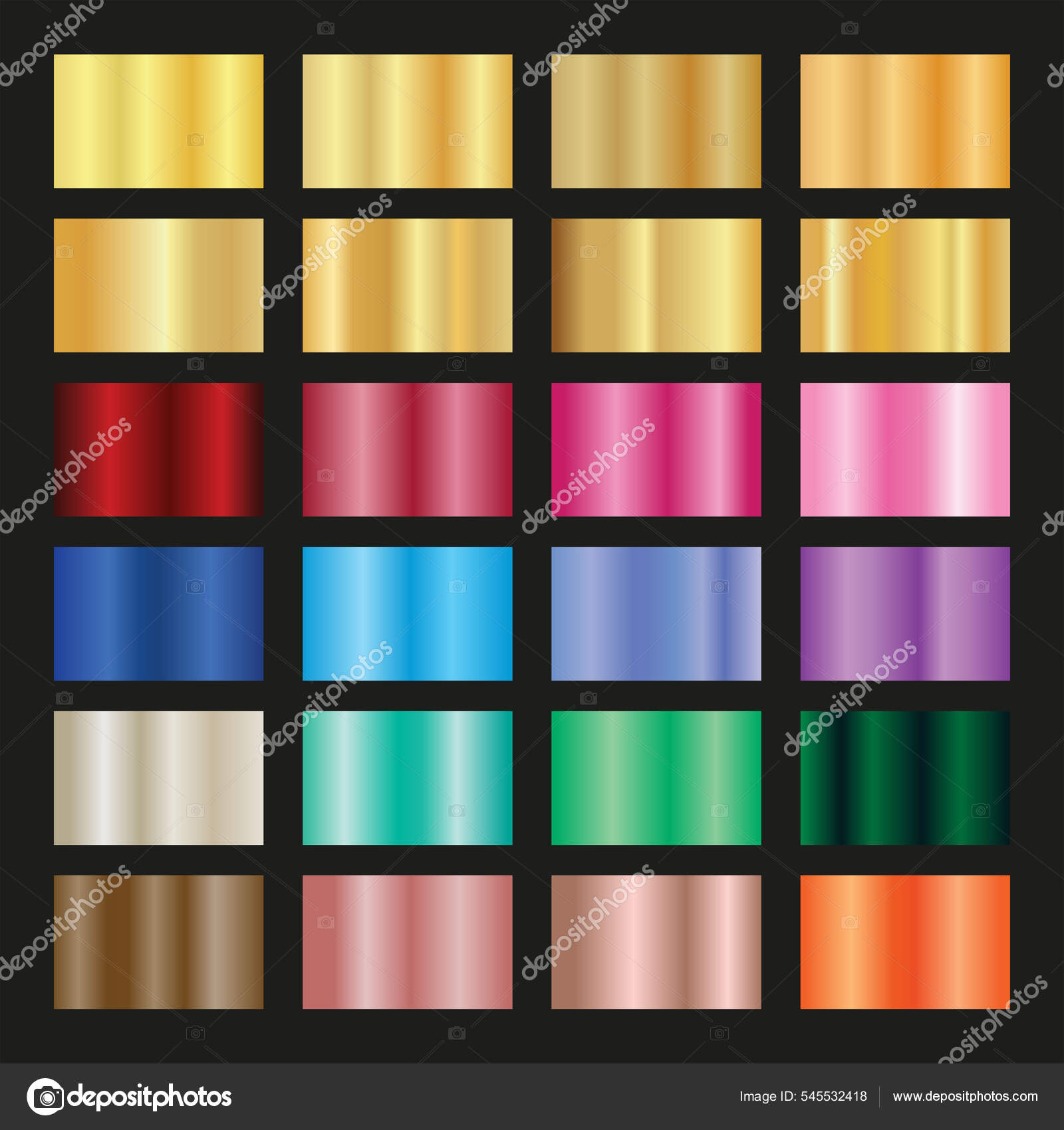 Kolekce Gradient Metallic Color Palette Stock Vektor od ©totallyout ...