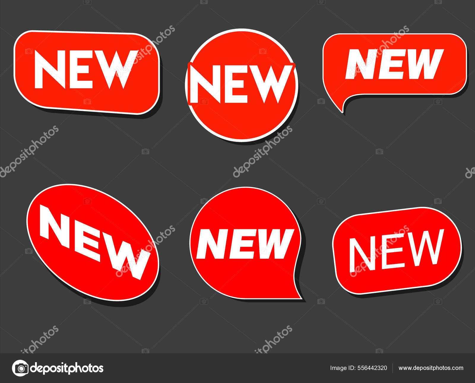 Collection Modern Colorful New Note Label Mark Tag Stock Vector by ...