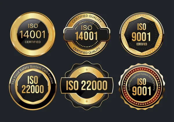 ISO 9001 certified badges collection Stock Vector by ©totallyout 69145721