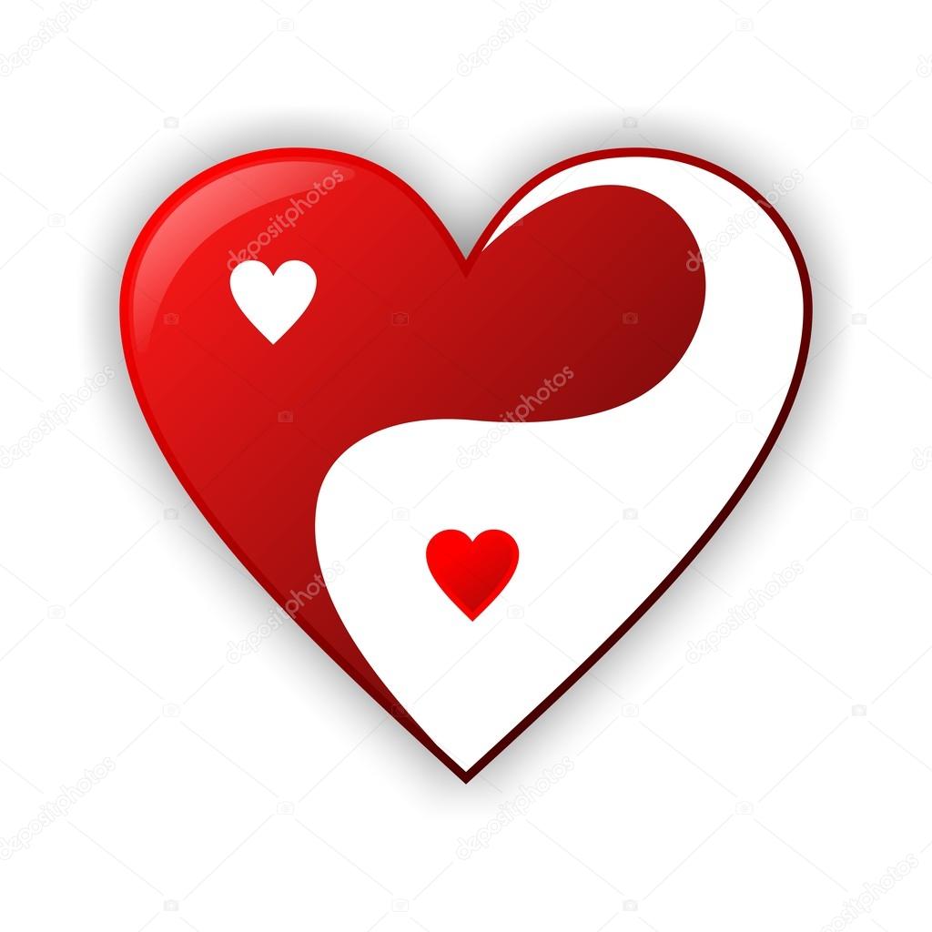 jing jang corazón ilustración diseño 2024