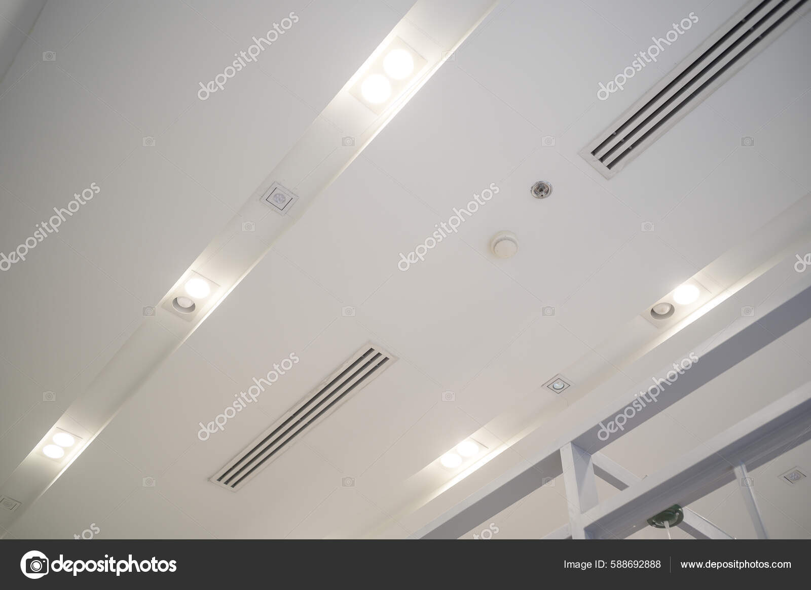 Ceiling Mounted Cassette Type Air Conditioner Modern Lamp Light White ...