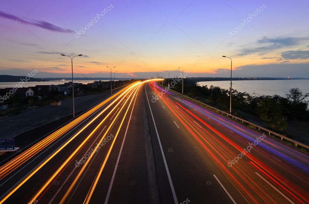 Night road - highway — Stock Photo © qliebin #30389247