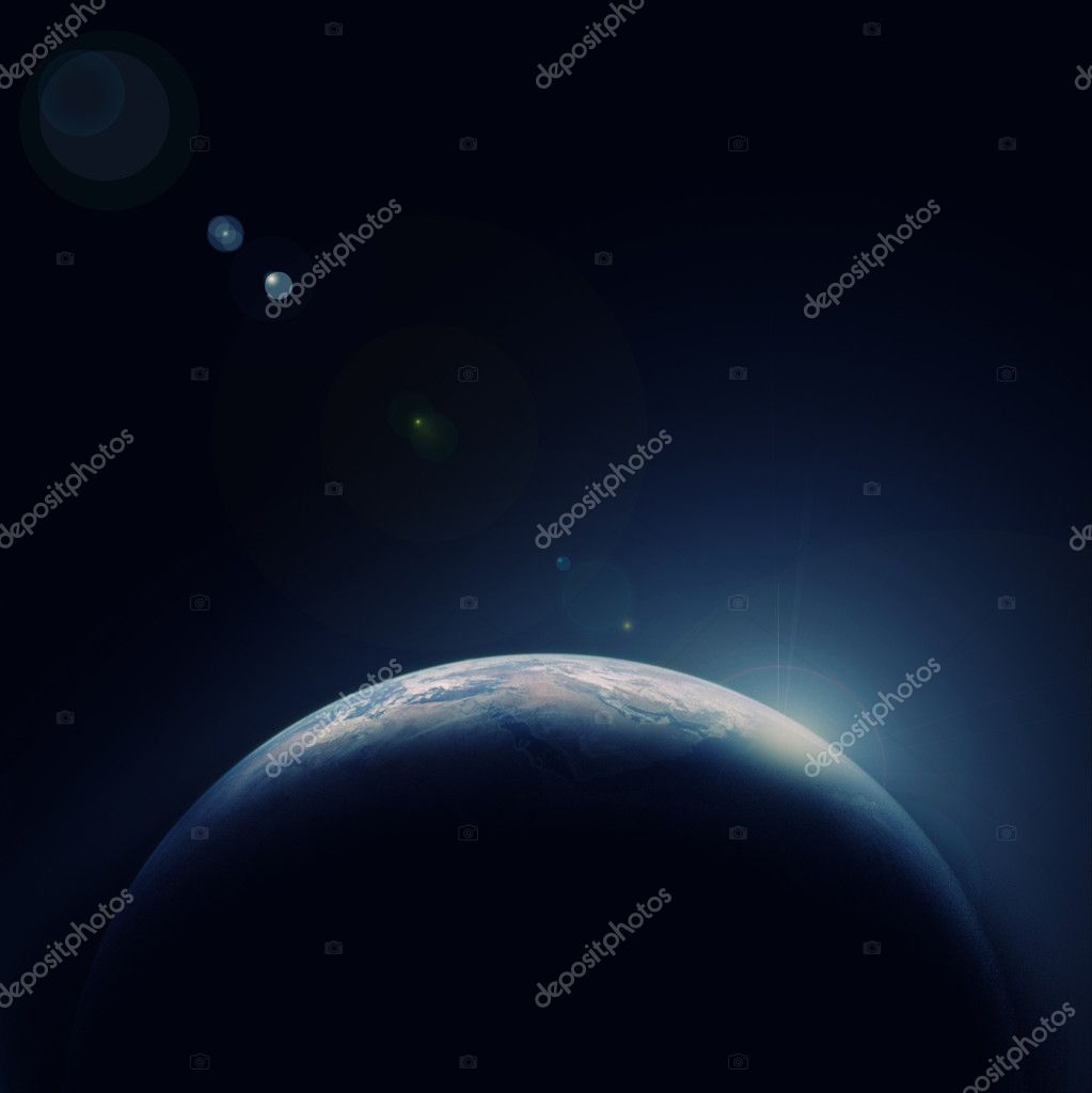 Earth blue planet in space with star — Stock Photo © booblgum #17675795