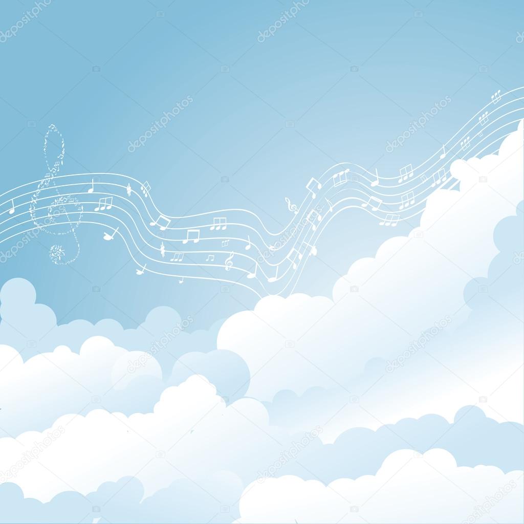 Musical notes in sky Stock Vector by ©booblgum 18090657