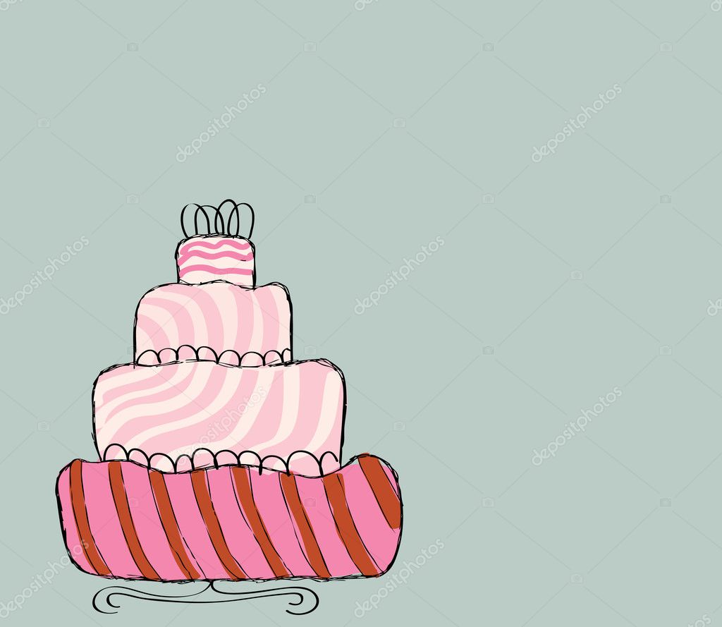 Pink wedding cake Stock Vector Image by ©booblgum #18091847