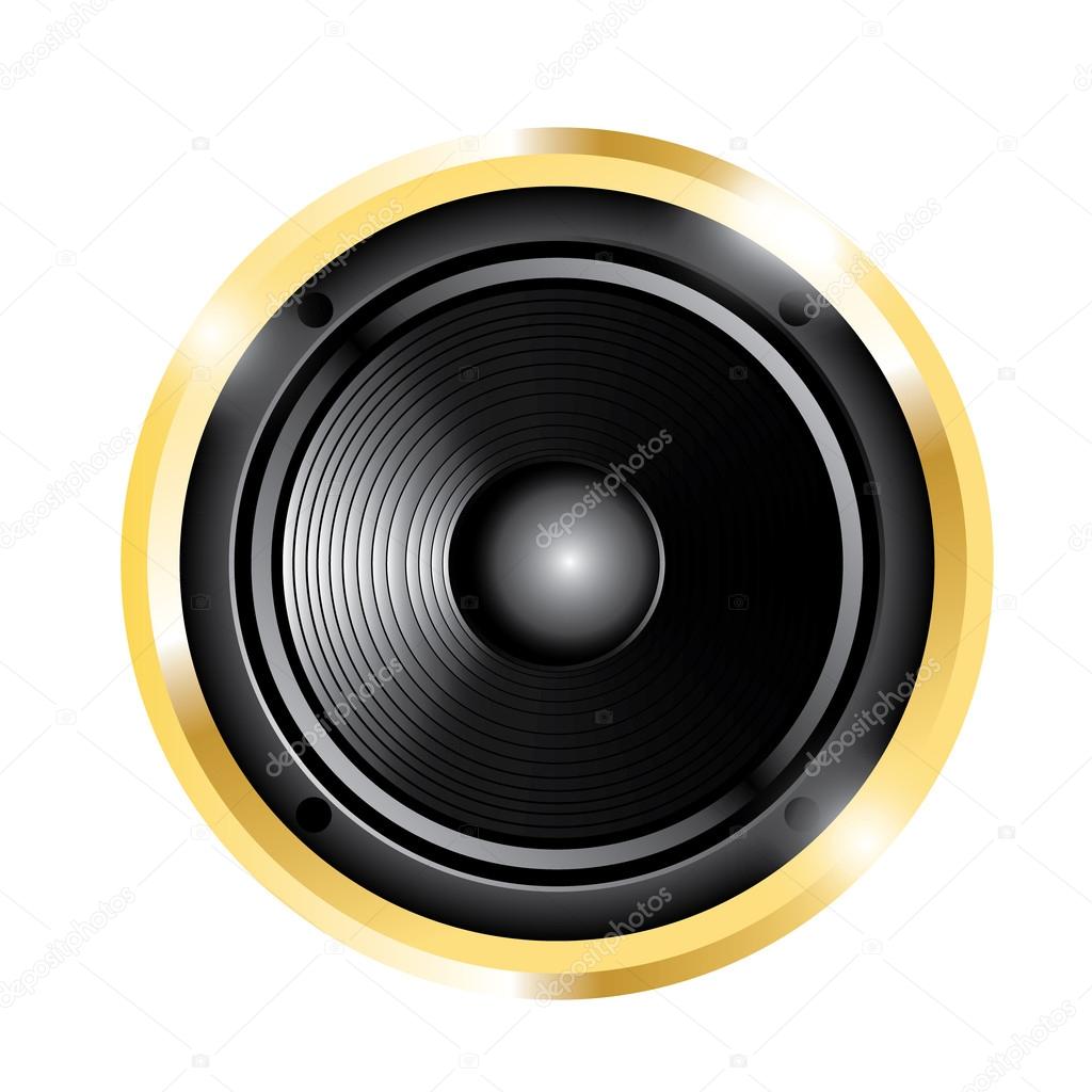 Illustration of golden audio speaker Stock Vector Image by ©booblgum ...