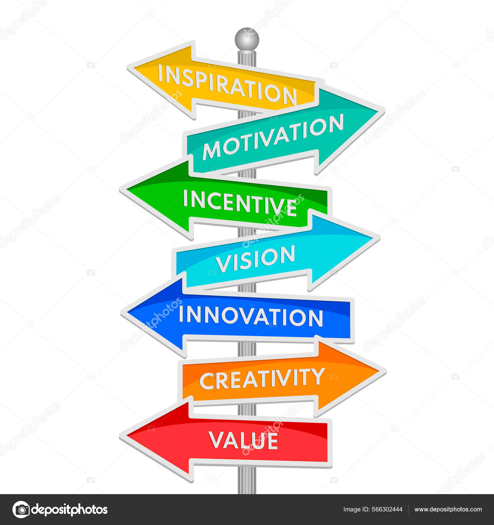 Business Success Strategy Concept Words Signpost Isolated White ...