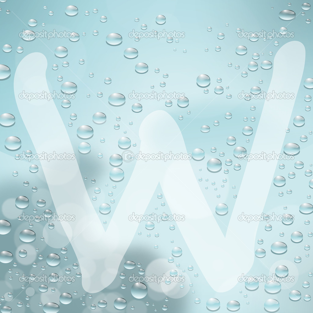 Letter W and water drop — Stock Vector © Ieromina #33952381