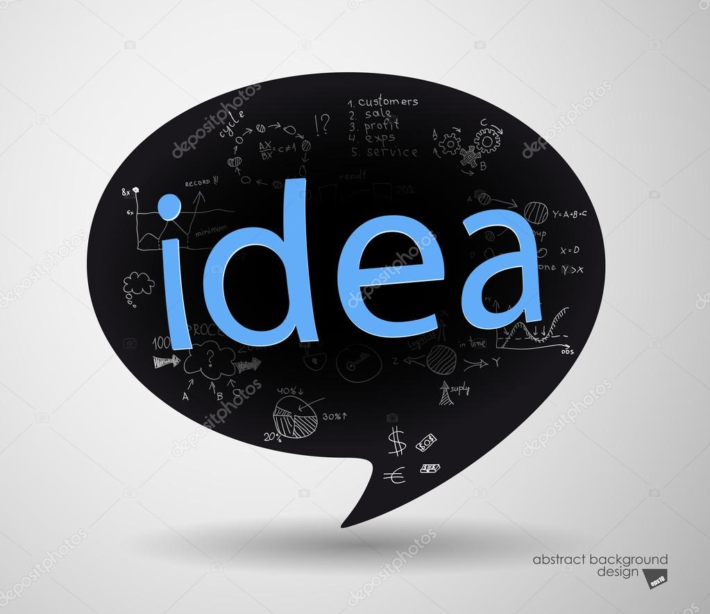 Blue idea lettering bubble Stock Vector Image by ©Ieromina #34721959