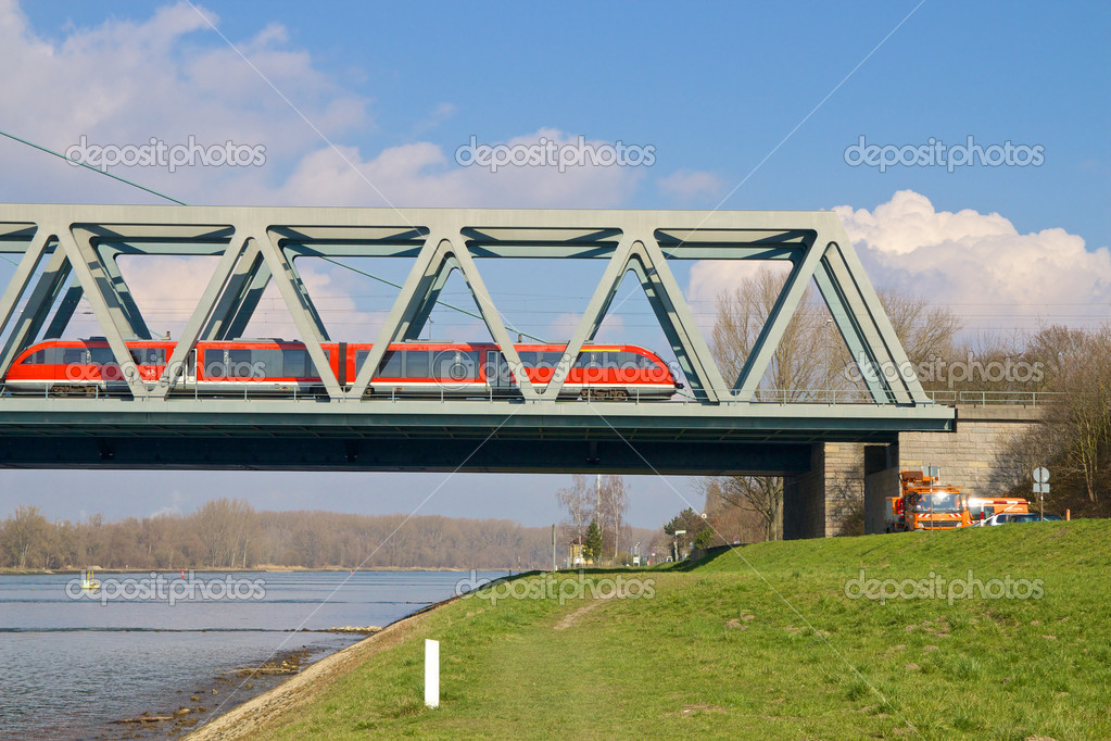 Steel Bridge and train Stock Photo by ©chbaum 44346445