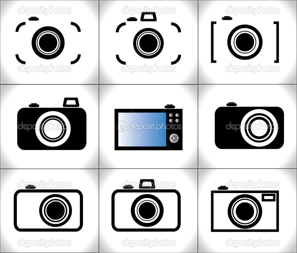 Concept Illustration of different trendy Camera icons or symbols ...