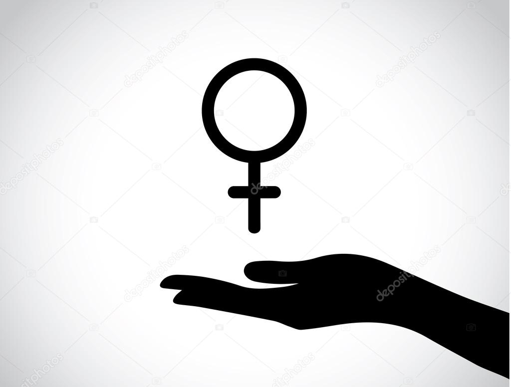 Hand silhouette protecting a female symbol - female health services ...