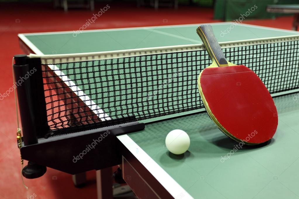 Equipment for table tennis - racket, ball, table Stock Photo by ...