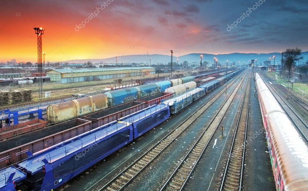 Train Freight transportation platform - Cargo transit Stock Photo by ...
