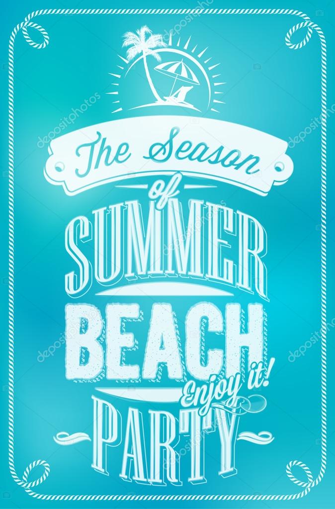 Seaside Poster With Typography Stock Vector Image by ©melindula #42059637