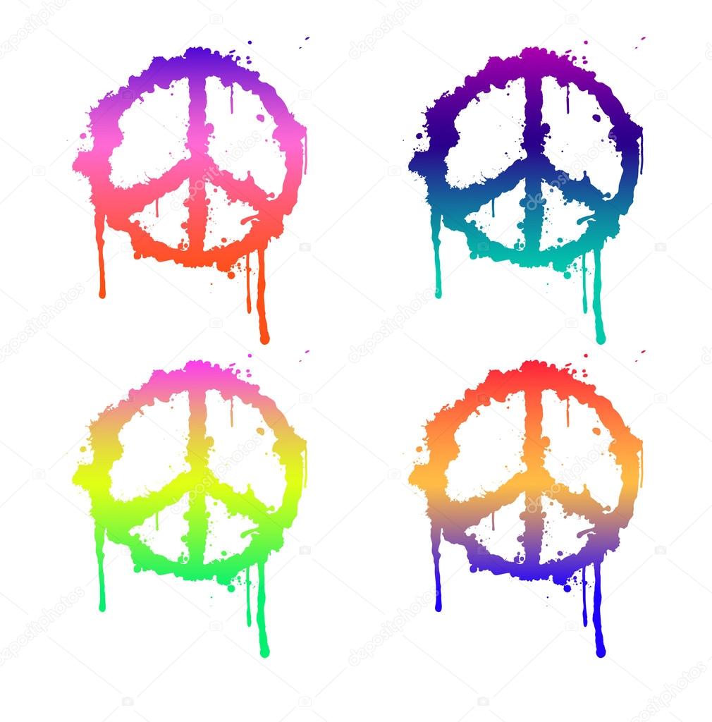 Peace sign in color Stock Vector by ©cmeree 30370657