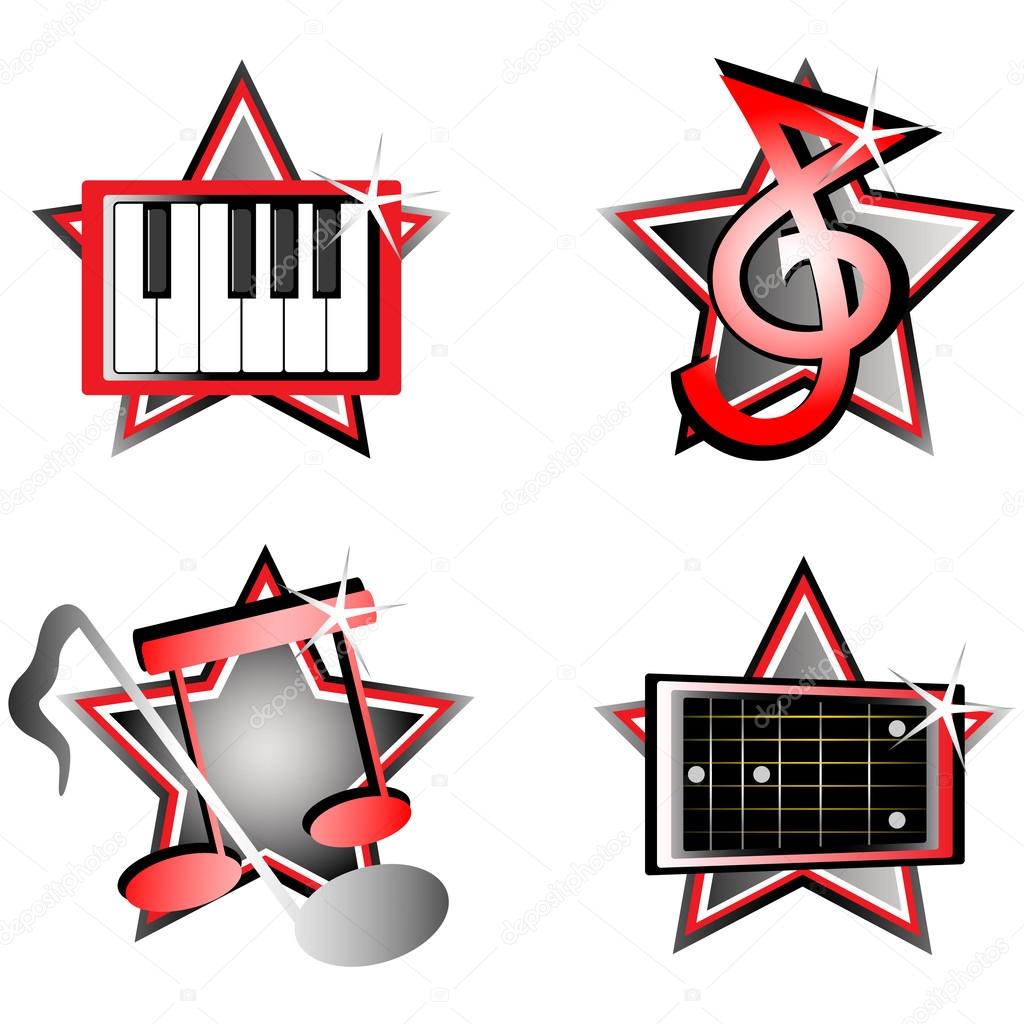Musical icons Stock Illustration by ©megasja #31054853