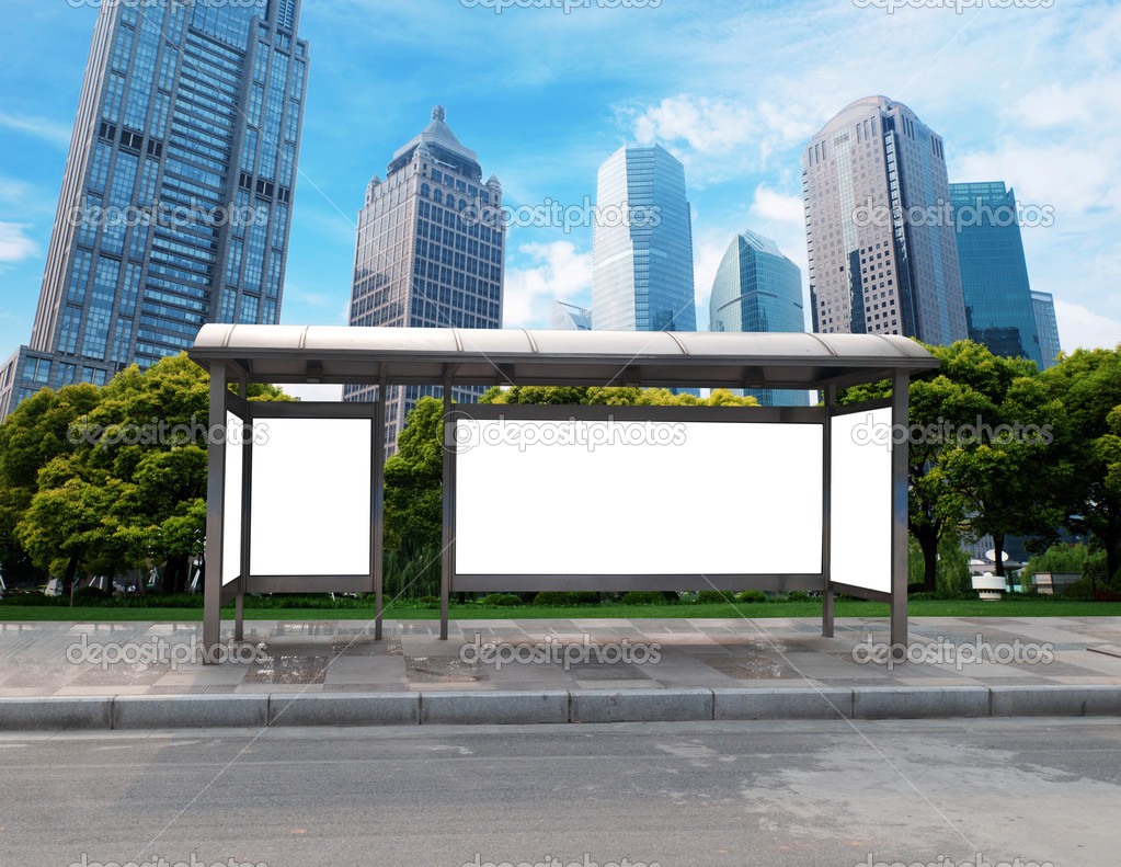 Bus stop billboard on stage — Stock Photo © gjp1991 #26294355