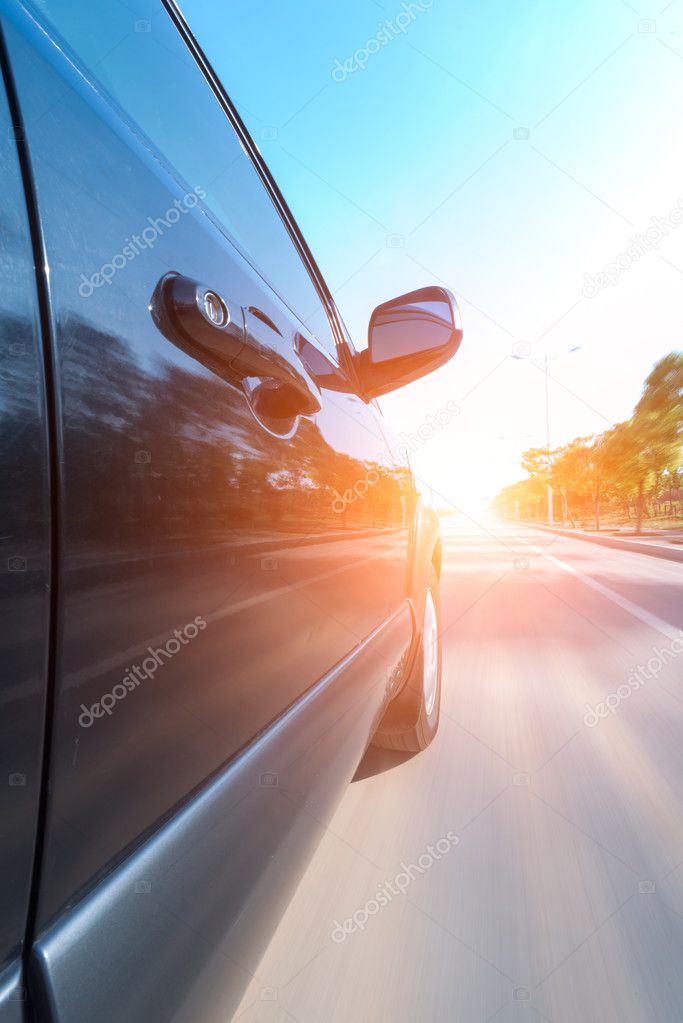Car on the road with motion blur background Stock Photo by ©gjp1991 ...