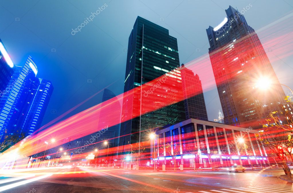 The light trails in shanghai Stock Photo by ©gjp1991 29492277